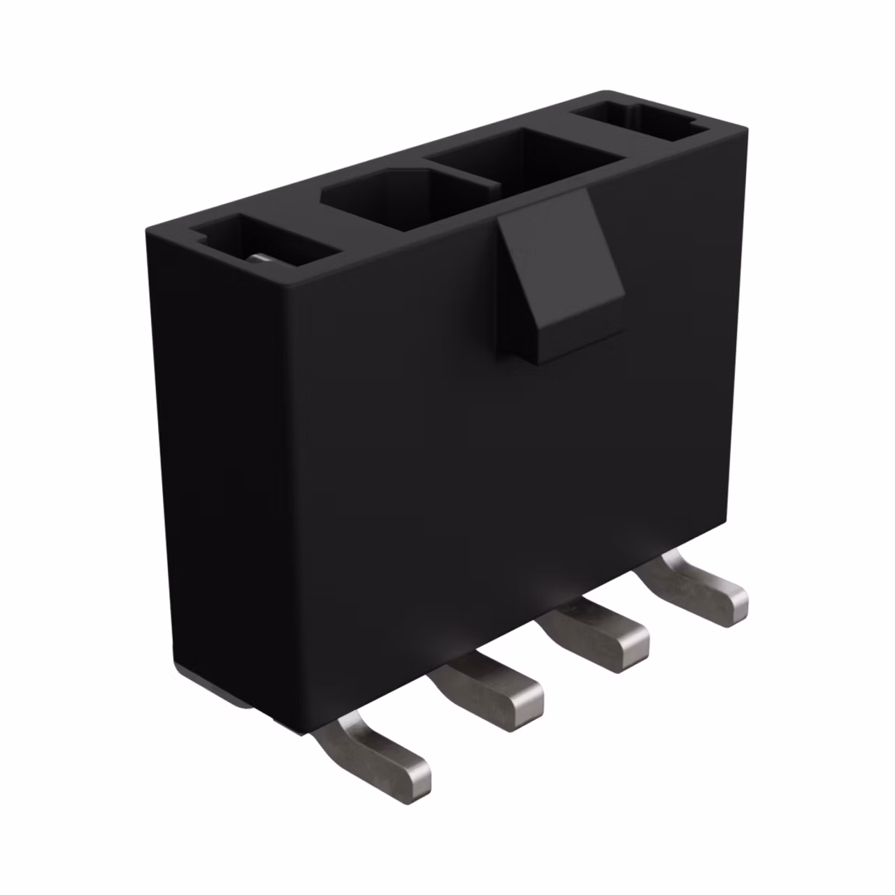 Mini-Fit Max Vertical Header, Single Row, Surface Mount, 2 Circuits, Matte Tin (Sn) Plating, Black, Glow-Wire Capable, with Pick-and-Place Tape, Tape and Reel for sale
