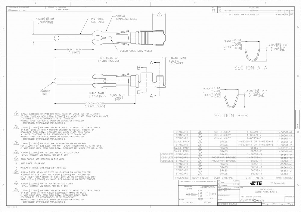 TE Connectivity 66361 drawing preview