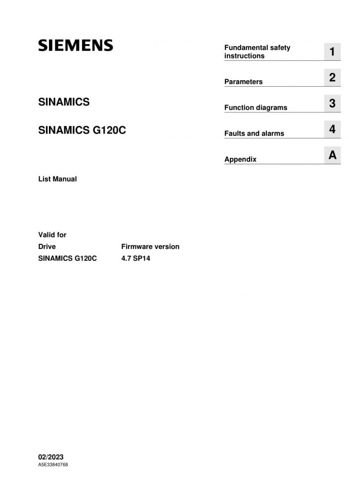 SINAMICS G120C manual page 3