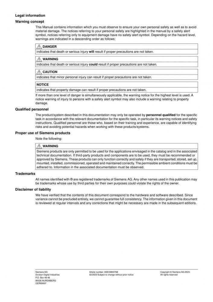 SINAMICS G120C manual page 4