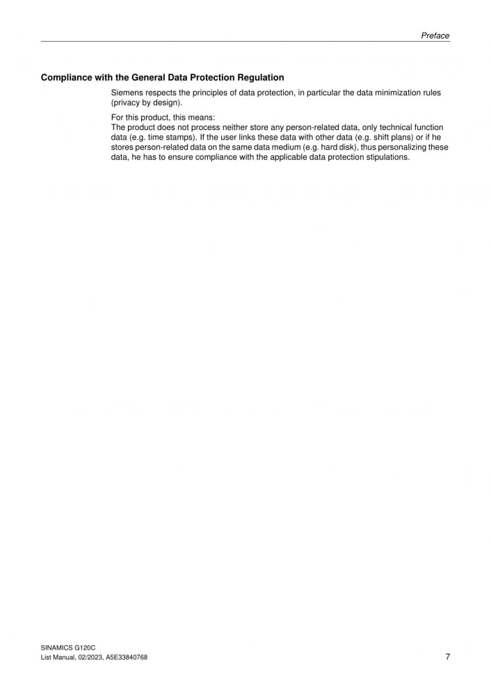 SINAMICS G120C manual page 7