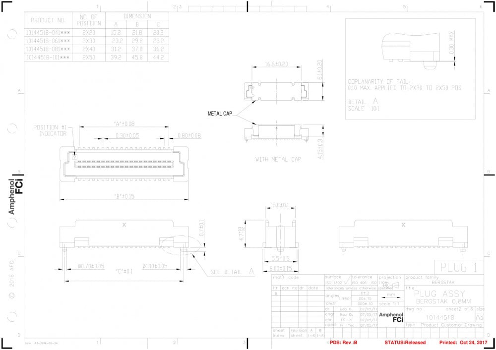 Amphenol 10144518 drawing sheet 2