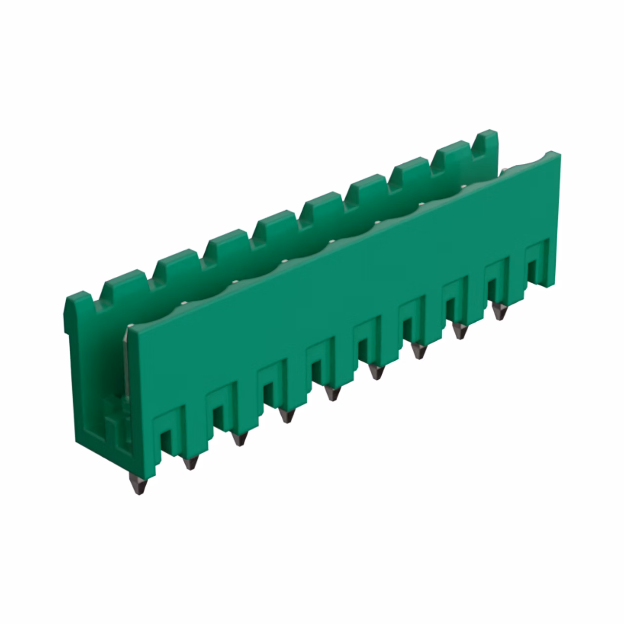 5.08mm Pitch Eurostyle Vertical PCB Header, Open Ends, Green Housing, 9 Circuits for sale
