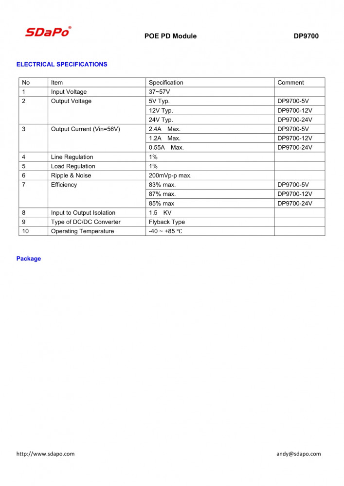 DP9700-5V datasheet page 4