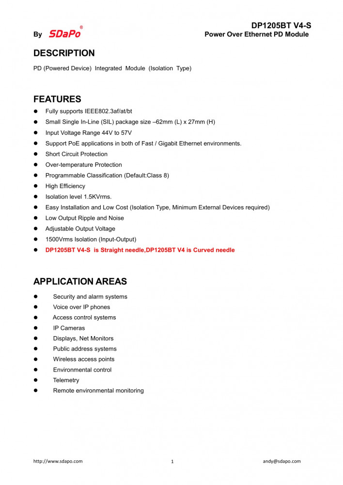 DP1205BT V4-S datasheet page 1