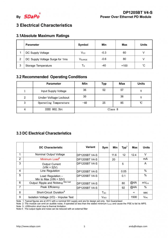 DP1205BT V4-S datasheet page 5