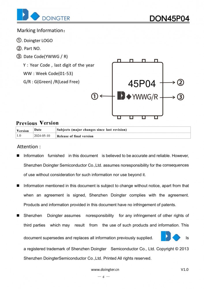 DON45P04 datasheet page 6