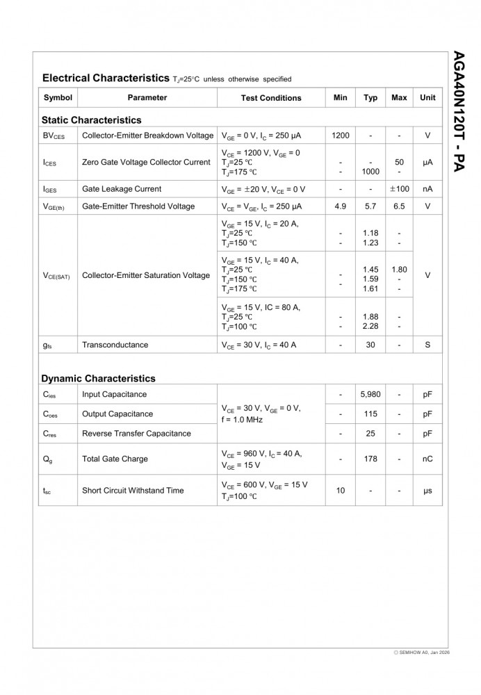 AGA40N120T-PA document page 2