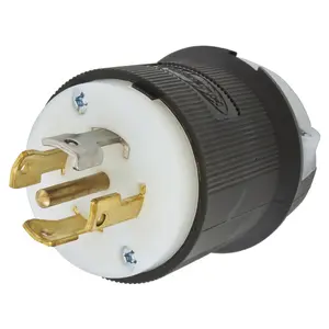 Locking Devices, Twist-Lock®, Industrial, Flanged Receptacle, 30A 3-Phase Wye 347/600V AC, 4-Pole 5-Wire Grounding, L23-30R, Screw Terminal, White
