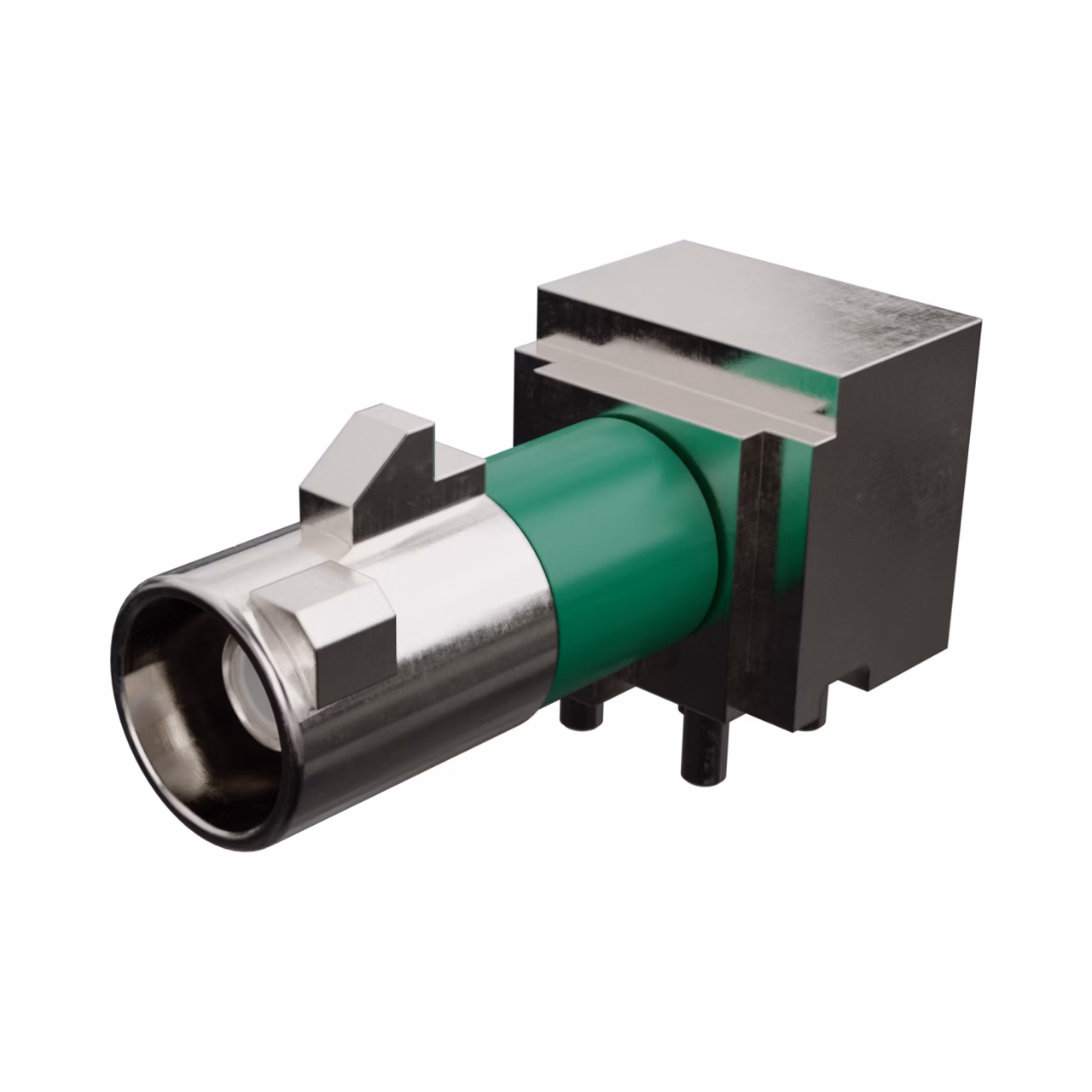 FAKRA Jack, Right-Angle, PCB Receptacle, Through Hole, Die Cast Body, Tin (Sn) Plated,Keying Code E, Tray, 50 Ohms for sale