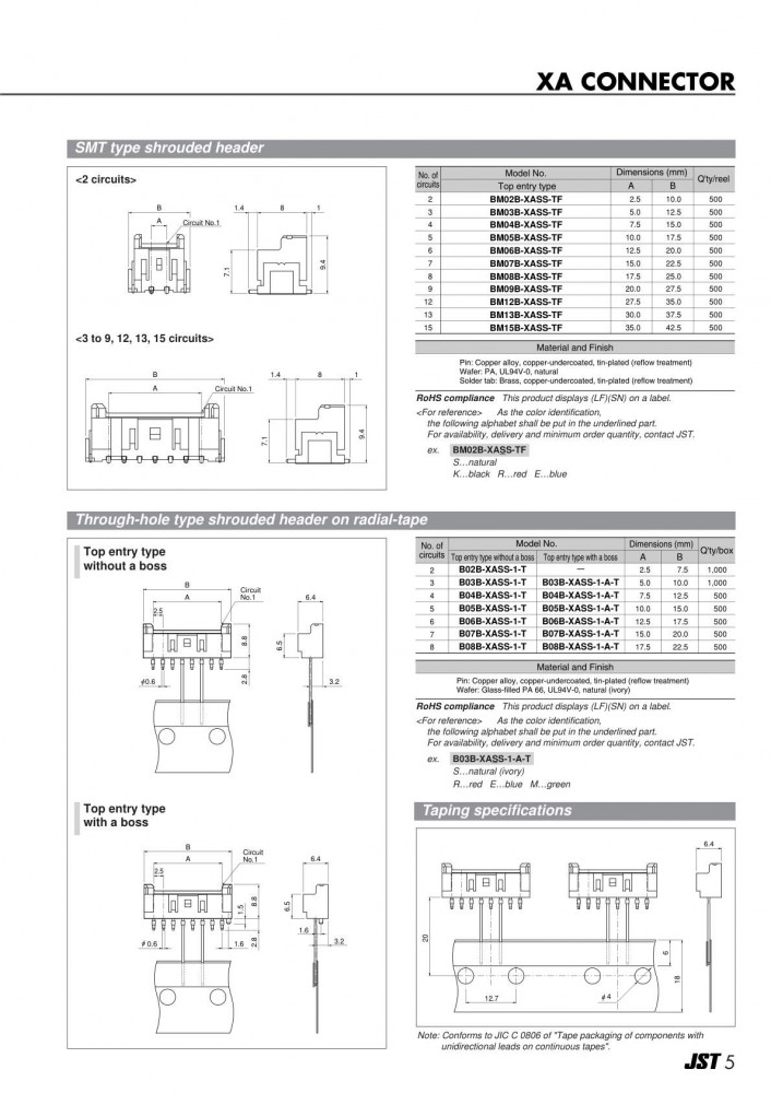 JST XAP series document page 5