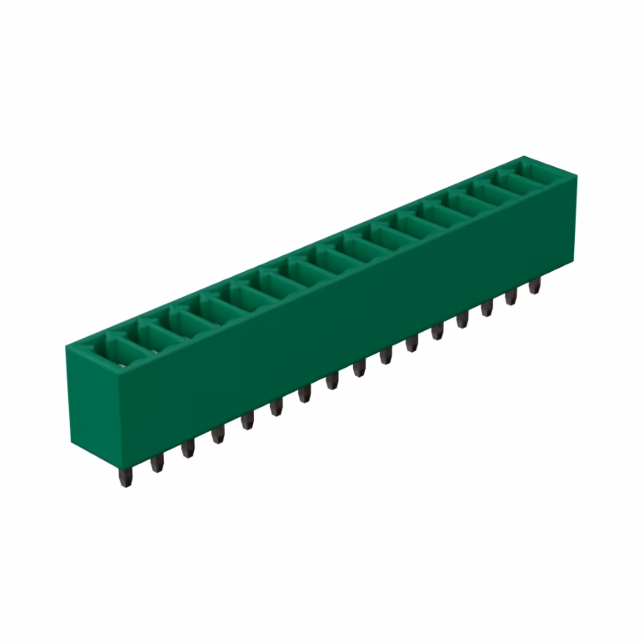 3.50mm Pitch Eurostyle Vertical PCB Header, Green Housing, 16 Circuits for sale