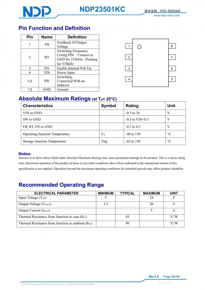NDP23501KC datasheet page 3