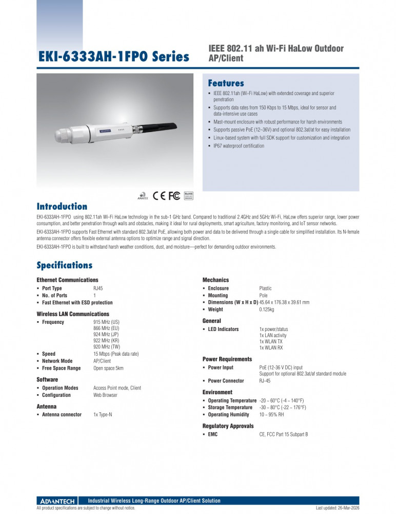 EKI-6333AH-1FPO technical document, page 1