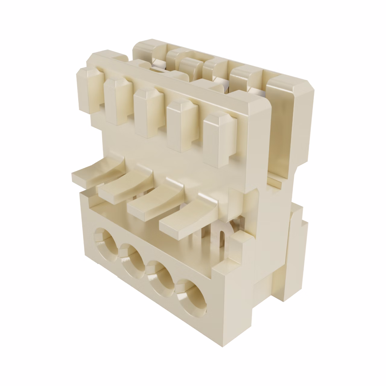 Appli-Mate RAST 2.5 Connector, 2.50mm Pitch, Female, 4 Circuits, No Position Keys Removed, Circuit 2 Voided, Latch at Circuit 2, Open Endwalls, Tin Plating for sale