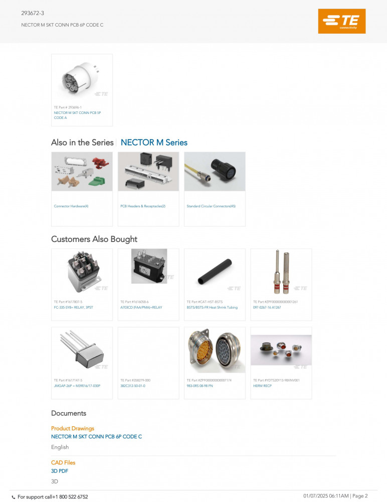TE Connectivity 293672-3 technical document page 2