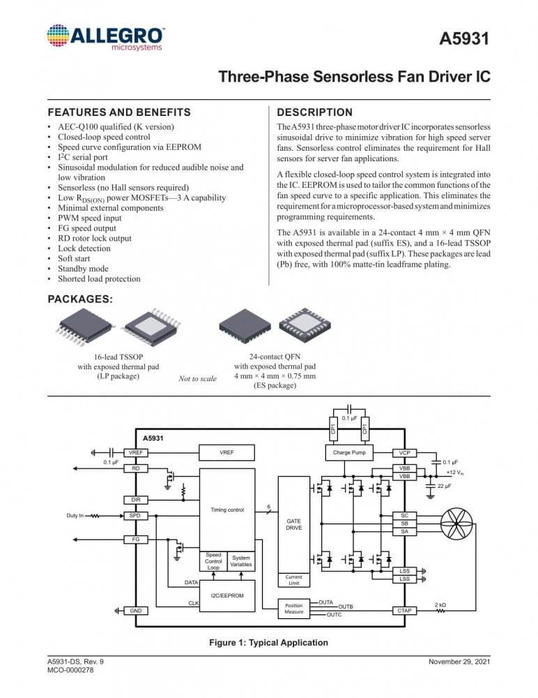 A5931 datasheet page 1