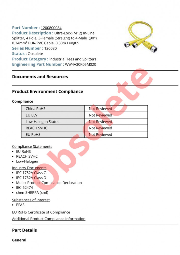 MOLEX 1200800084 technical document image 1