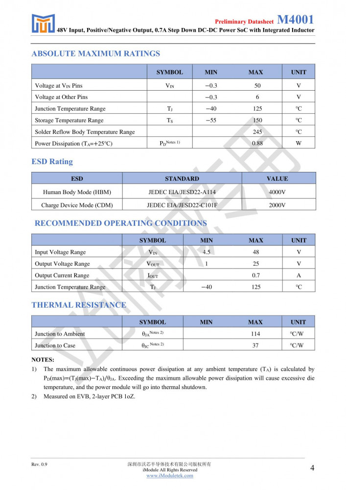 M4001 datasheet page 4