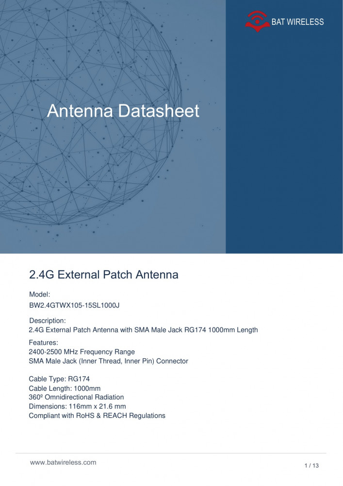 BW2.4GTWX105-15SL1000J datasheet page 1