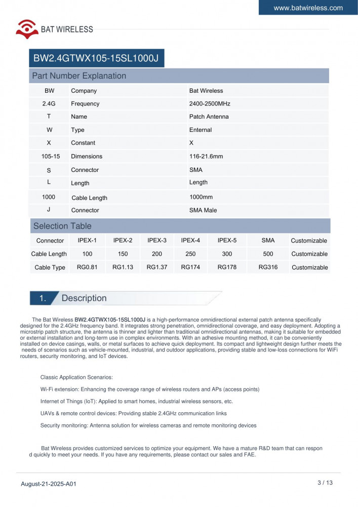 BW2.4GTWX105-15SL1000J datasheet page 3
