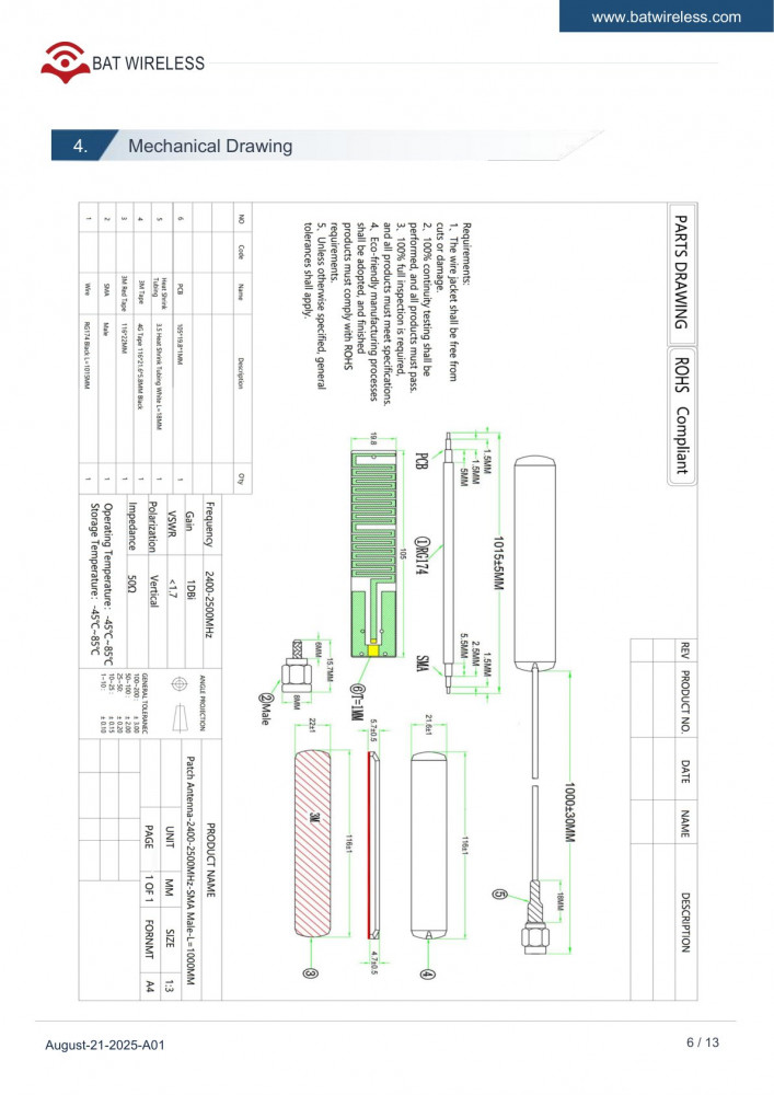 BW2.4GTWX105-15SL1000J datasheet page 6