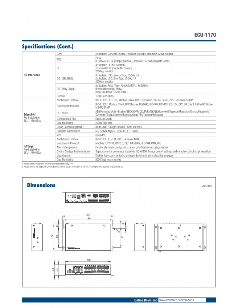 ECU-1170 technical document page 2