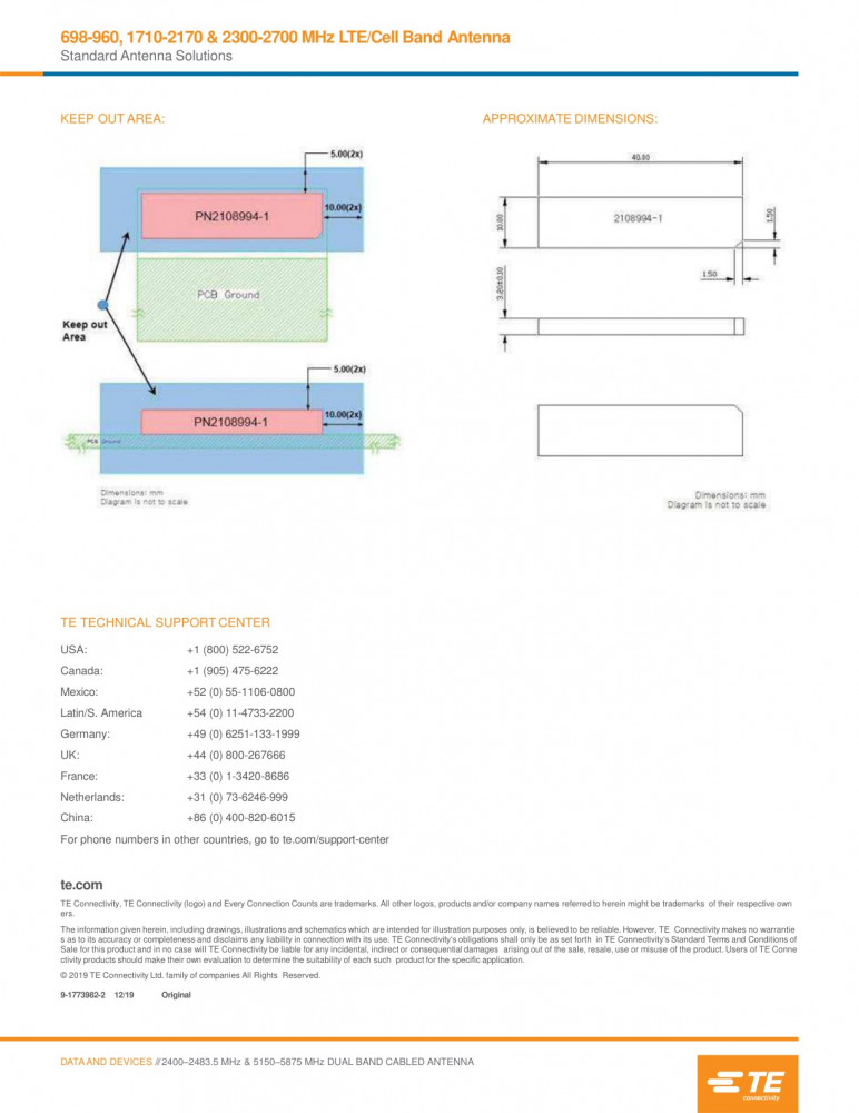 TE Connectivity 8-2108994-1 antenna datasheet page 3