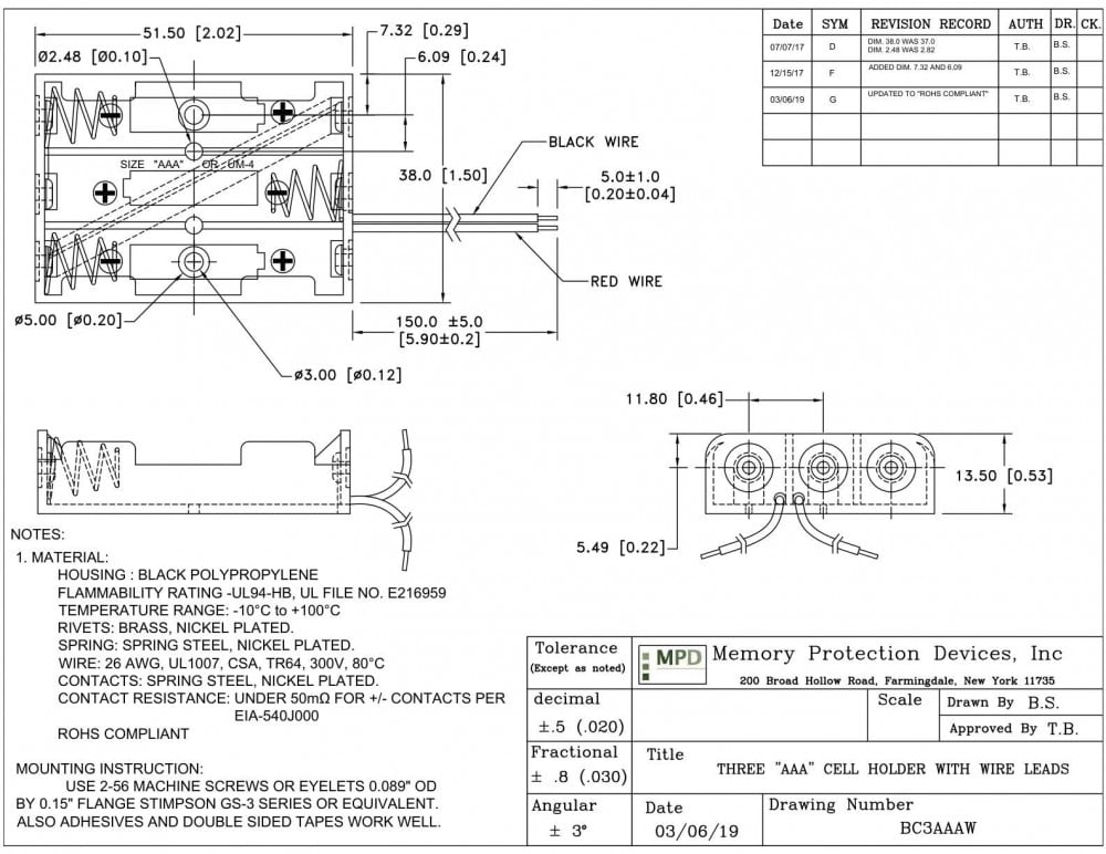 MPD BC3AAAW technical drawing preview