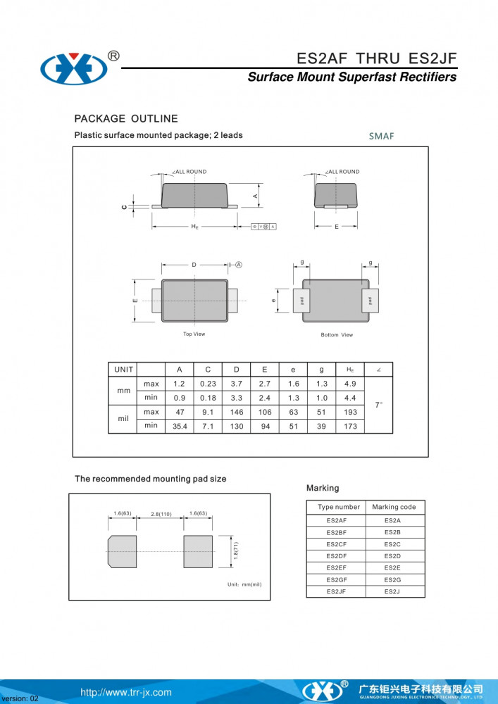 JUXING ES2GF datasheet page 3