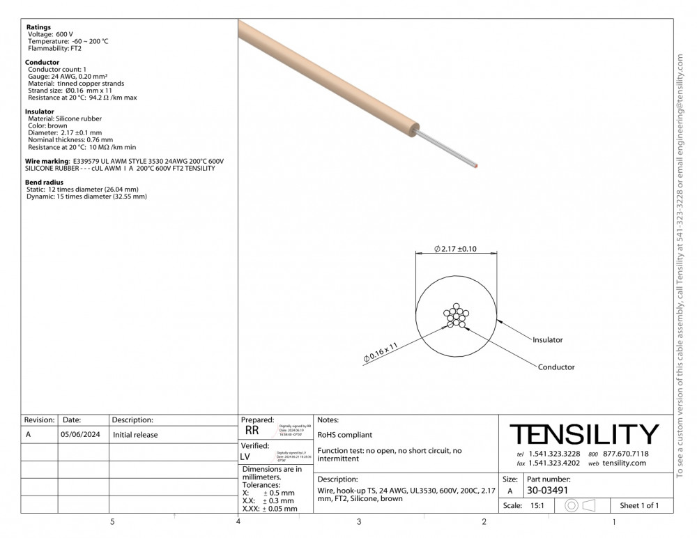 Tensility International 30-03491 product drawing preview