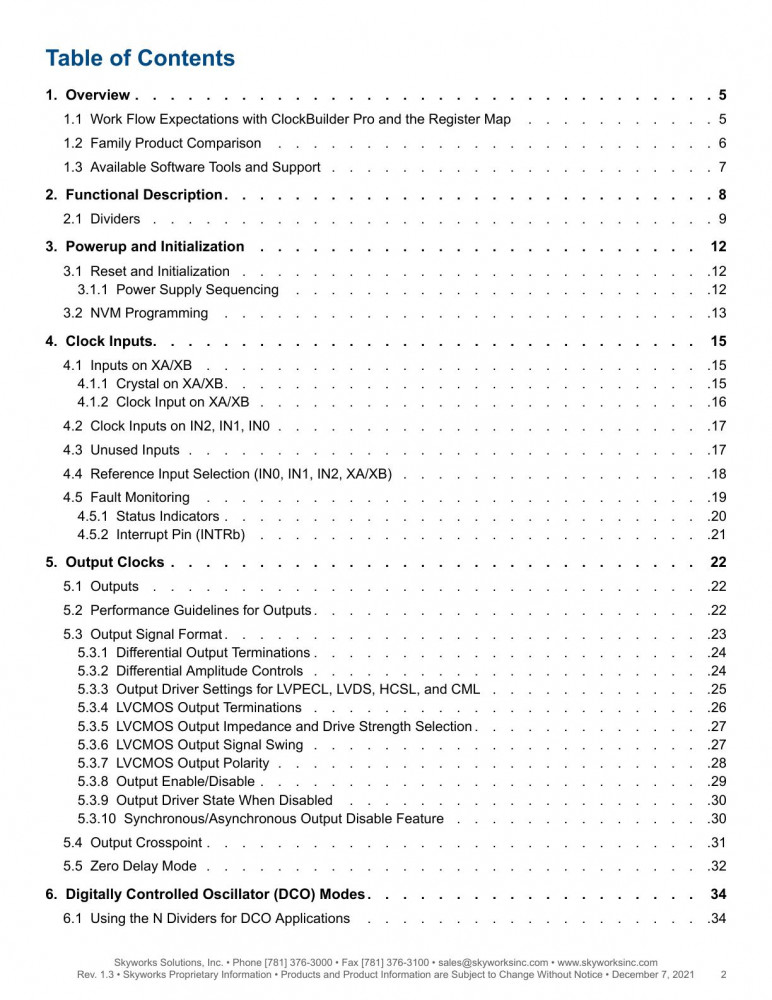 Si5341 Rev D reference manual page 2