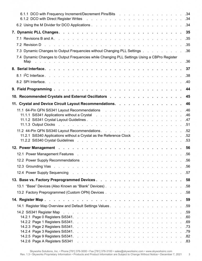 Si5341 Rev D reference manual page 3
