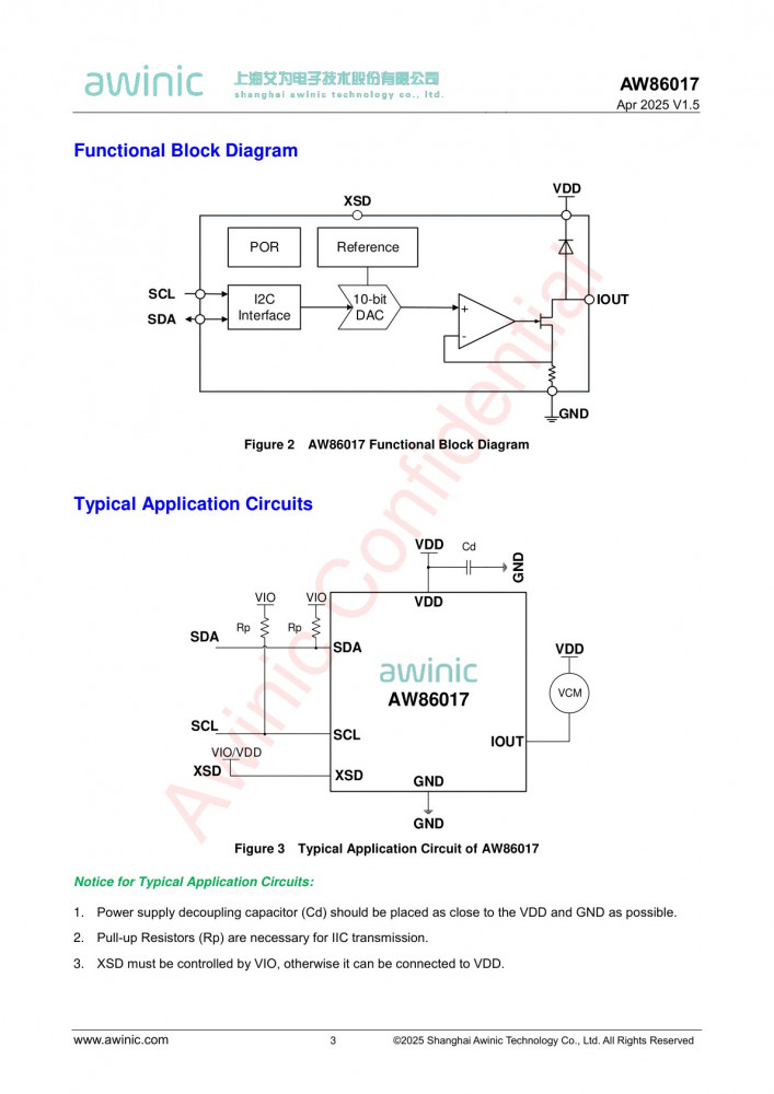 AW86017CSR datasheet page 3