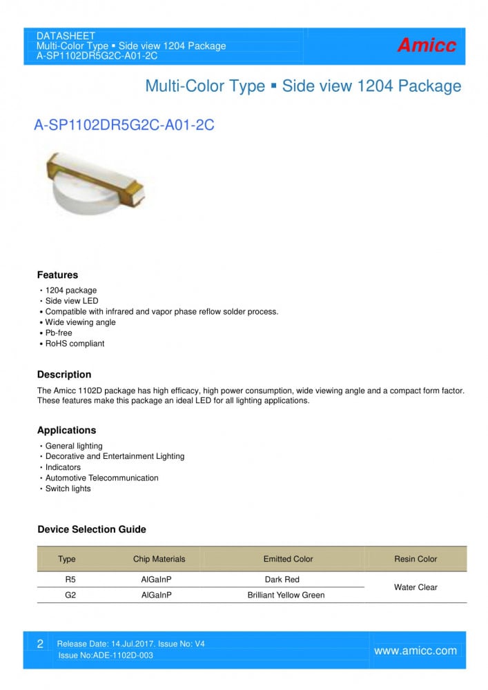 A-SP1102DR5G2C-A01-2C datasheet page 2