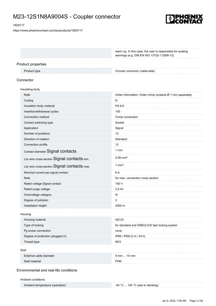 Phoenix Contact 1629117 technical document page 3