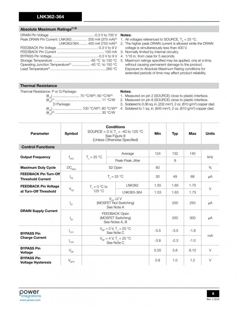 LNK362DG datasheet page 8