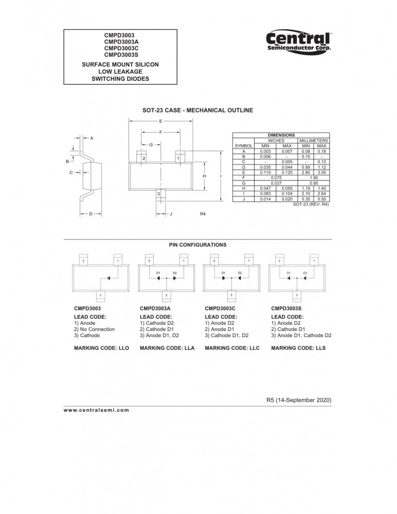 CMPD3003S datasheet page 2
