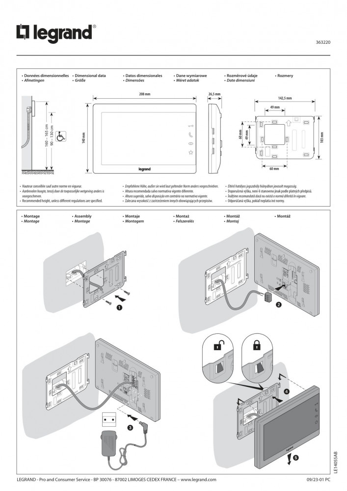 Legrand 363220 documentation page 1