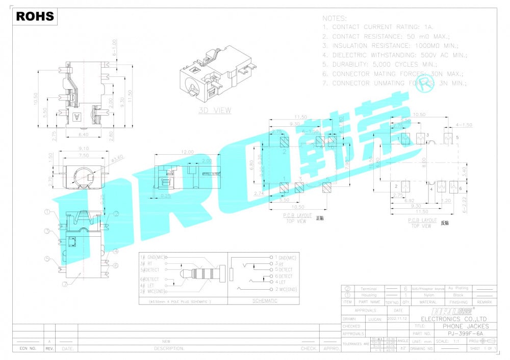 PJ-399F-6A technical drawing preview