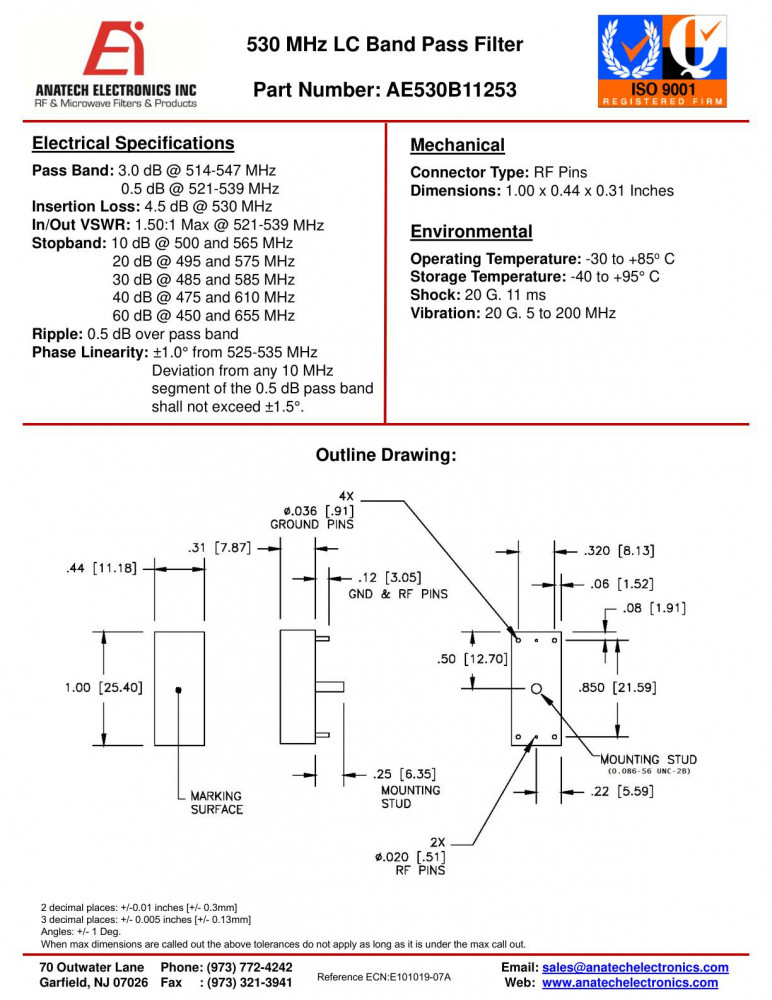 AE530B11253 outline drawing