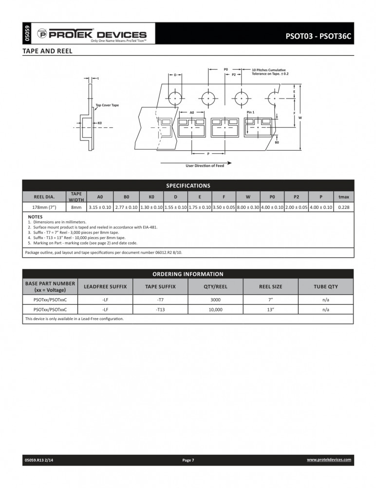 PSOT series datasheet page 7