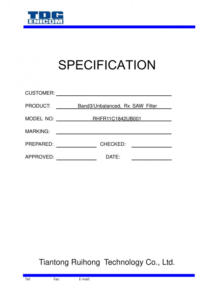 RHFR11C1842UB001 datasheet page 1