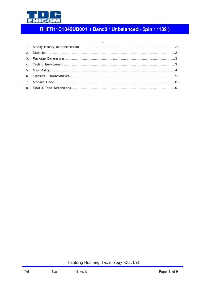 RHFR11C1842UB001 datasheet page 2
