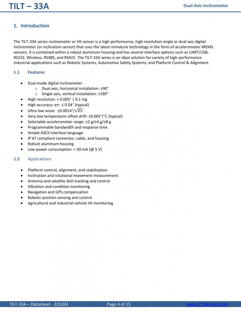 TILT-33A datasheet page 4