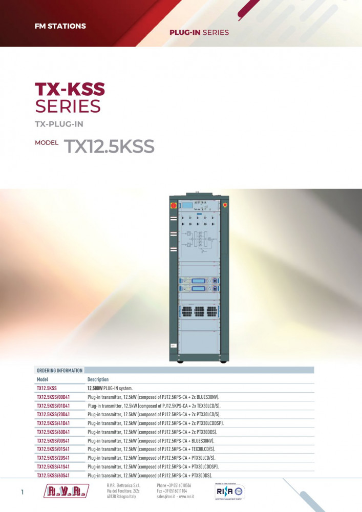 TX12.5KSS technical documentation page 1