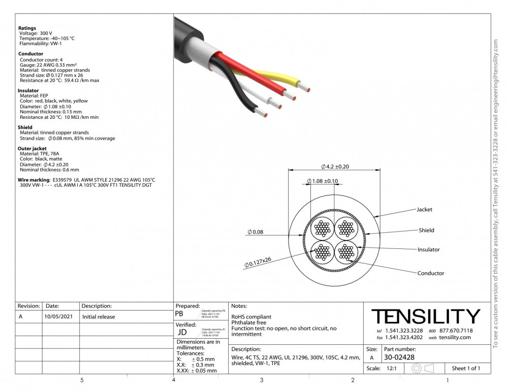 Tensility International 30-02428 product drawing
