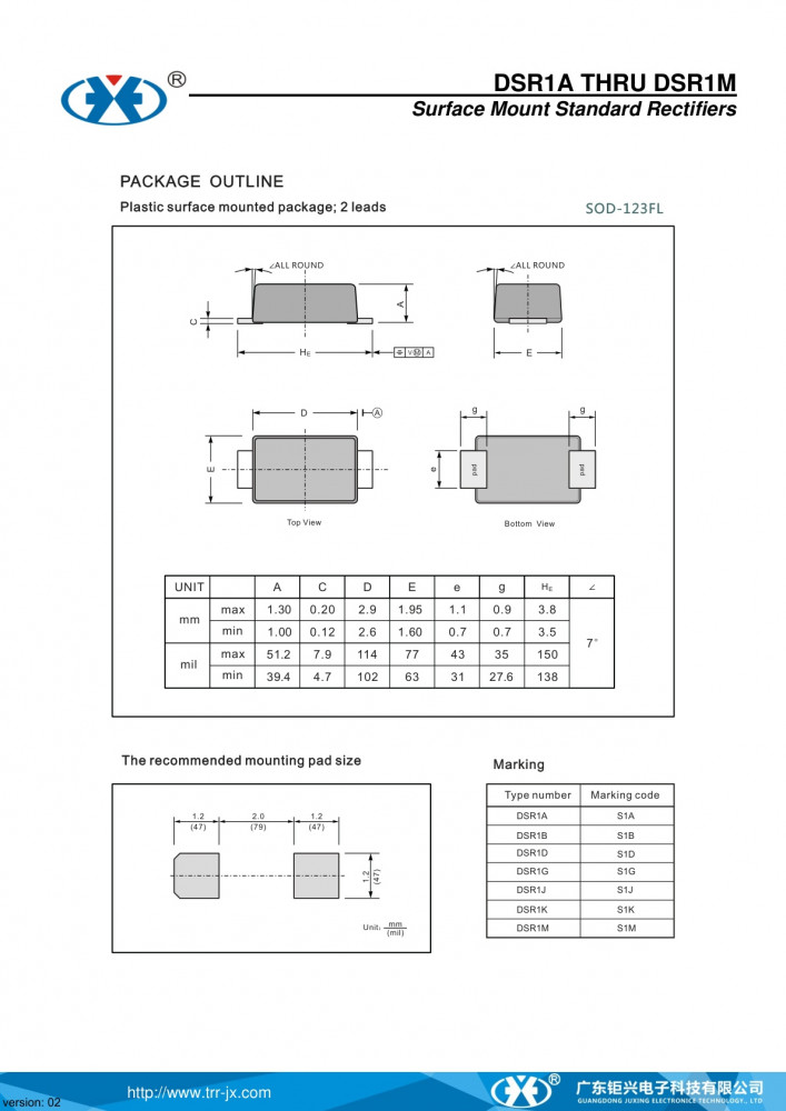 JUXING DSR1M datasheet page 3