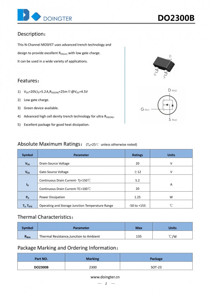 DO2300B datasheet page 1