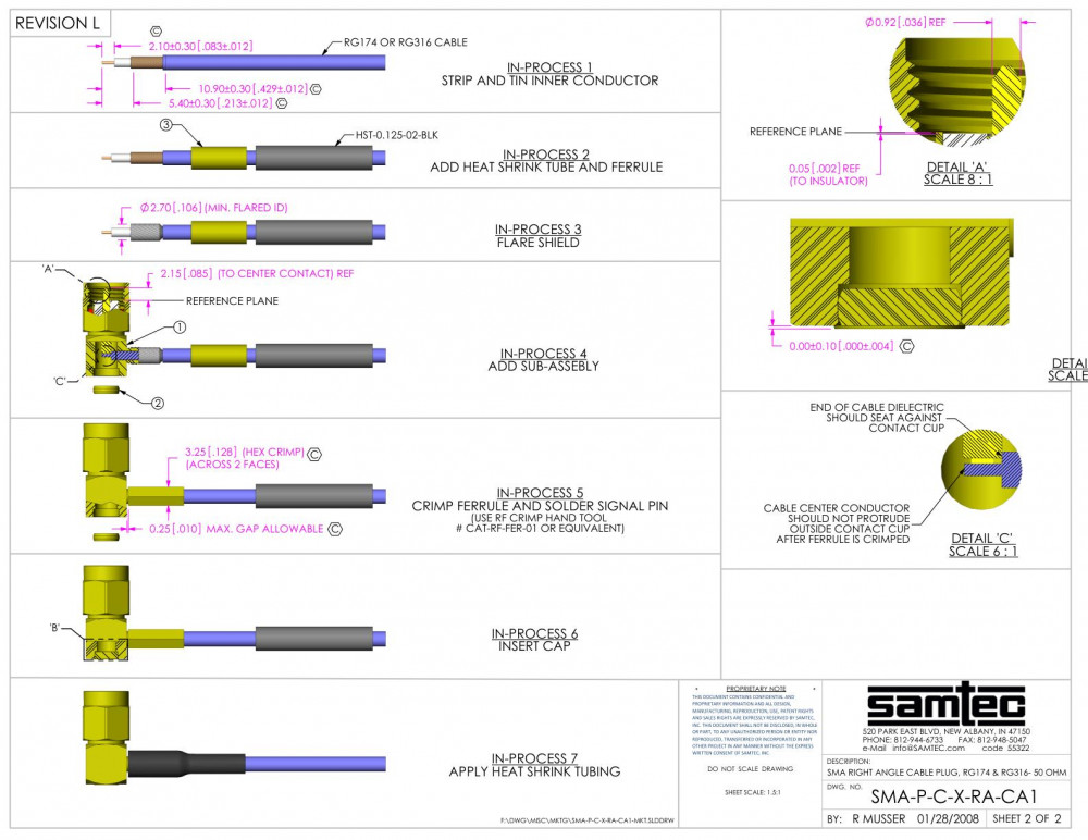 Samtec SMA-P-C-H-RA-CA1 drawing page 2